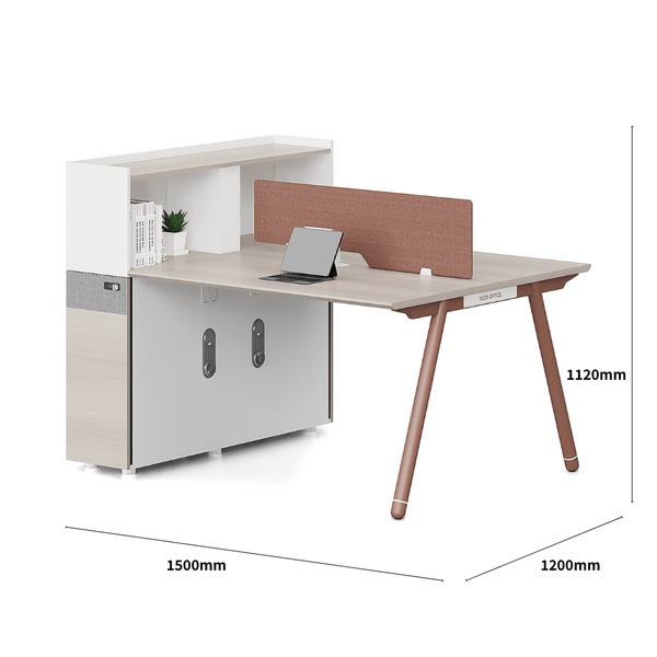 Pioneer2-D Metal Frame Office Desk Workstation with Tall Partition Cab ...